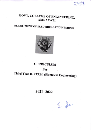 B Tech Third Year Electrical Engg 2021 22 - r5l , t.lo GOVT. COLLEGE OF ...