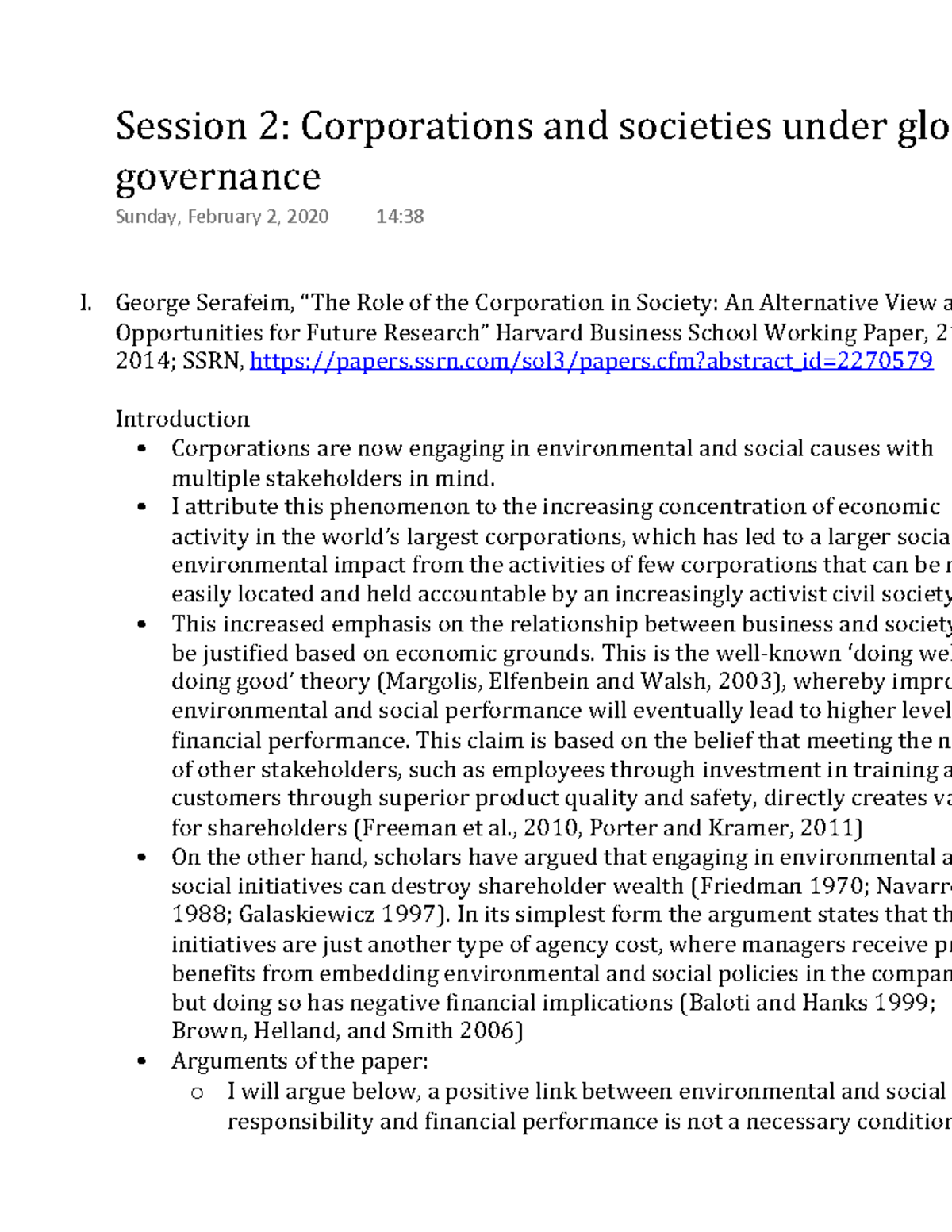 Session 2 Corporations and societies under global governance - Warning ...