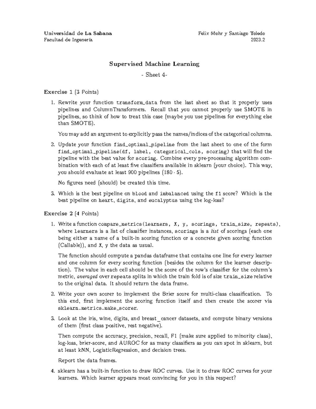 Sheet 1 4 - Universidad de La Sabana Felix Mohr y Santiago Toledo ...