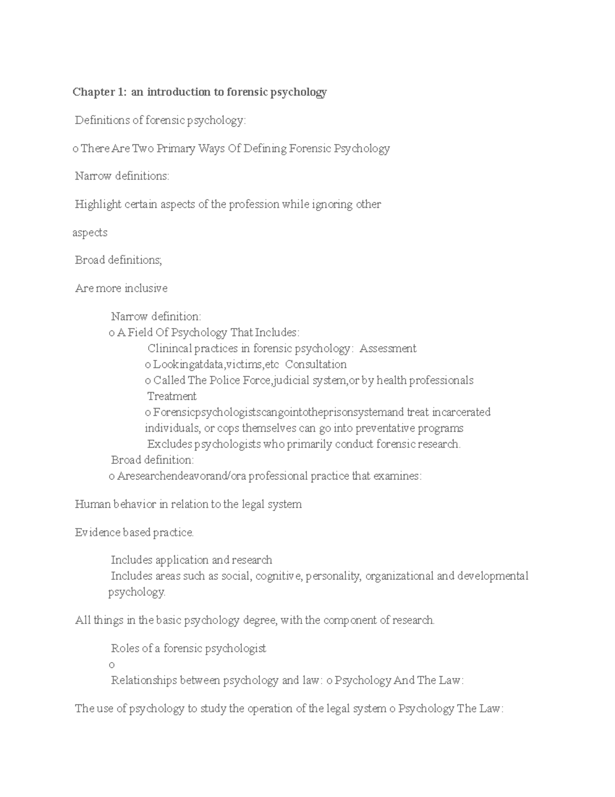 Chapter 1 an introduction to forensic psychology - Chapter 1: an ...