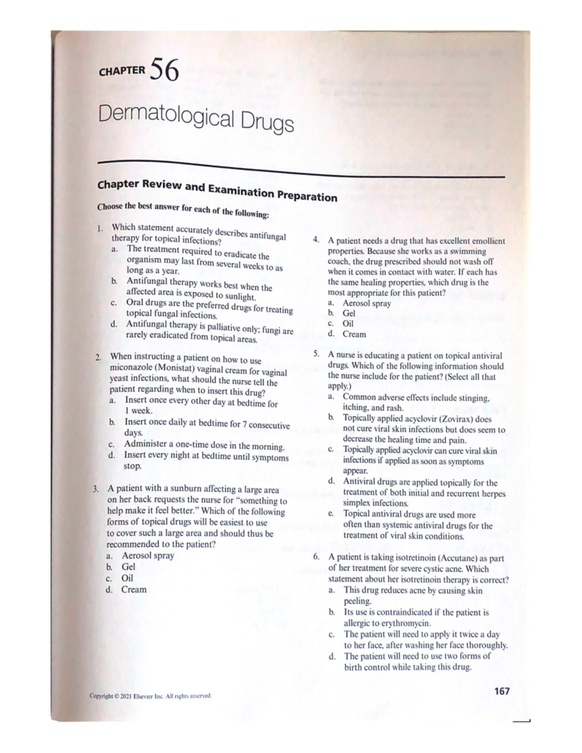 Chapter 56 - dermatological drugs - PHAR 1280 - Studocu