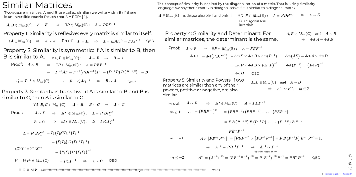 Similar Matrices - MATH2501 - Studocu