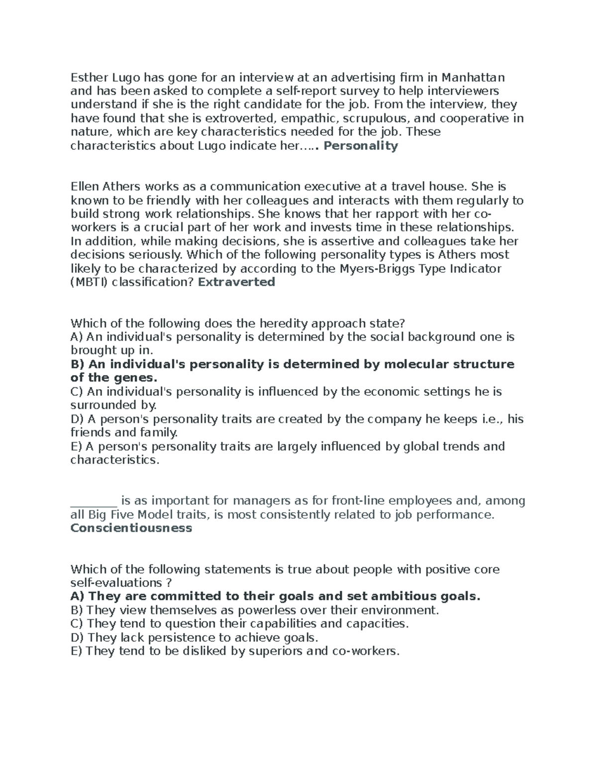 Organizational Behavior and Leadership C484 - Esther Lugo has gone for ...