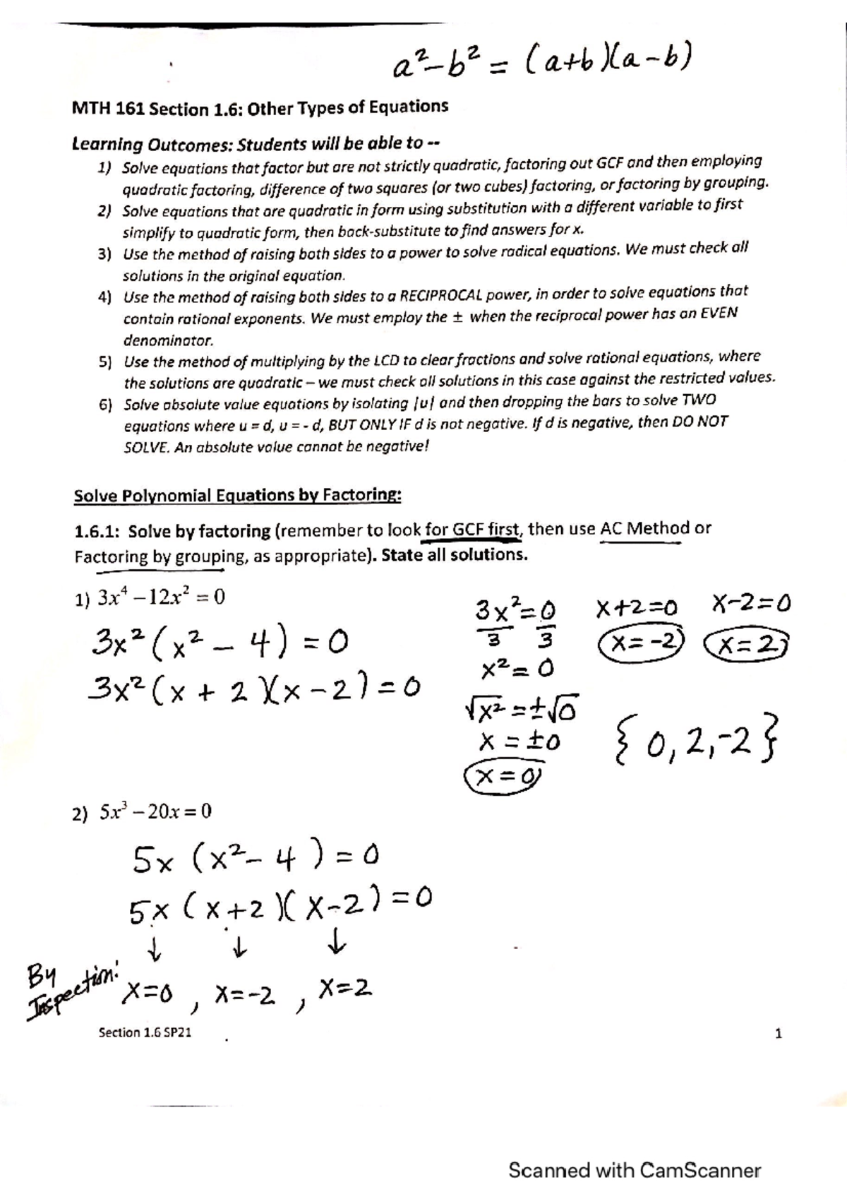 Section 1.6 scanned notes 161 D12B - MTH 161 - Studocu