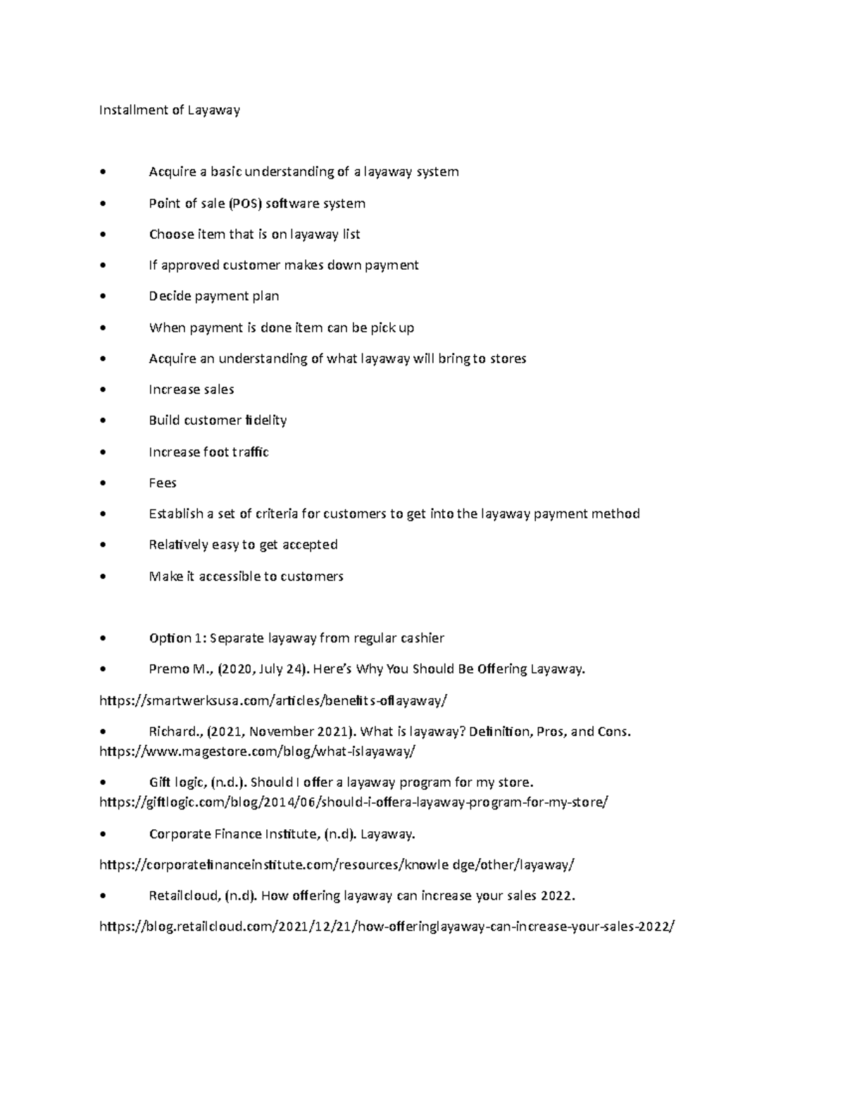 Installment of Layaway - Installment of Layaway Acquire a basic ...