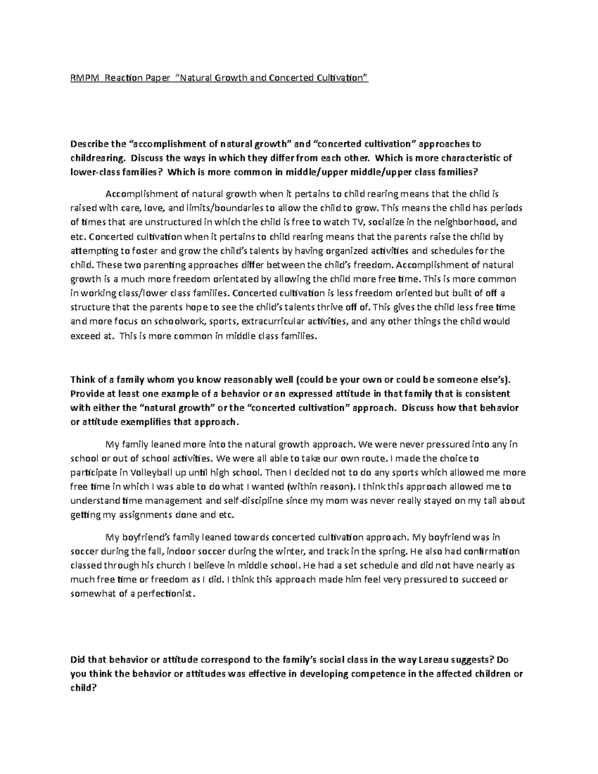 RMPM 2020 Reaction Paper Natural Growth and Concerted Cultivation ...