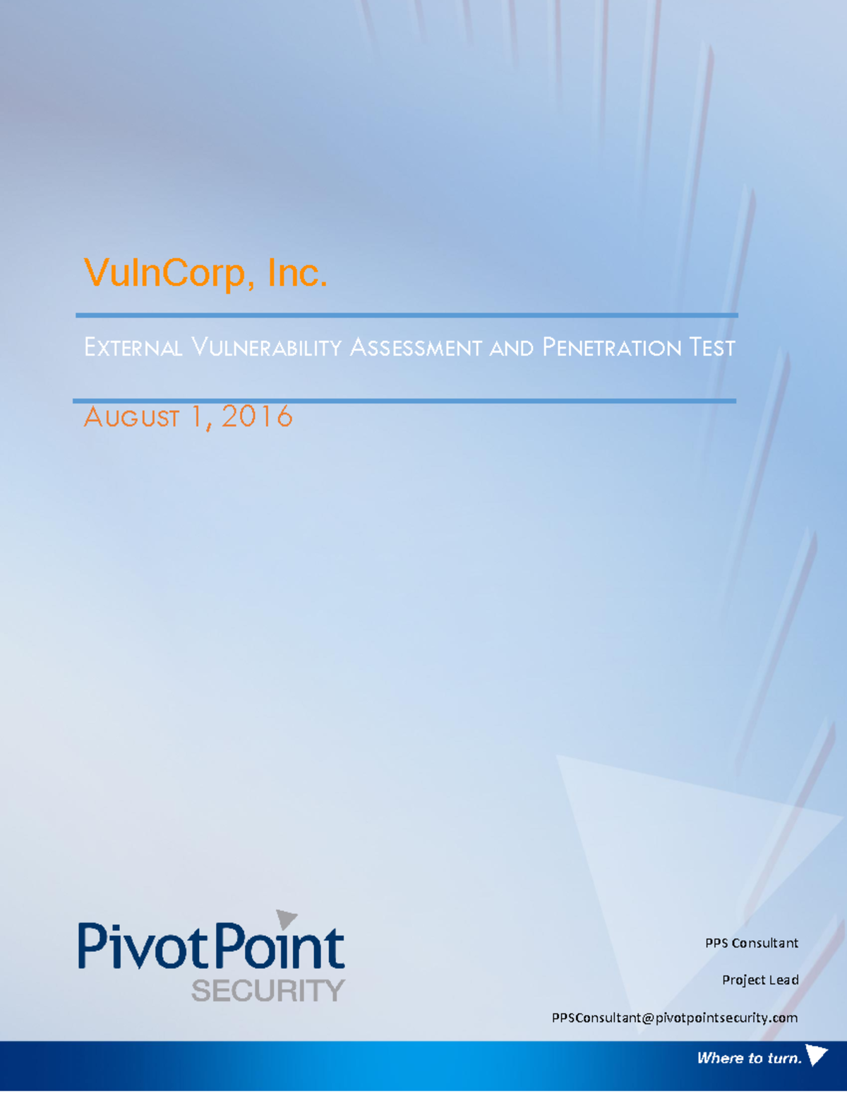 Sample Report Network VAPT - VulnCorp, Inc. EXTERNAL VULNERABILITY ...