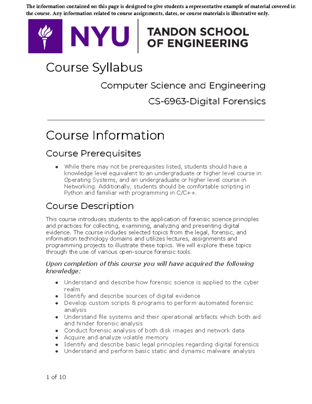 DATABASE ADMINISTRATION - Course Syllabus Computer Science and ...
