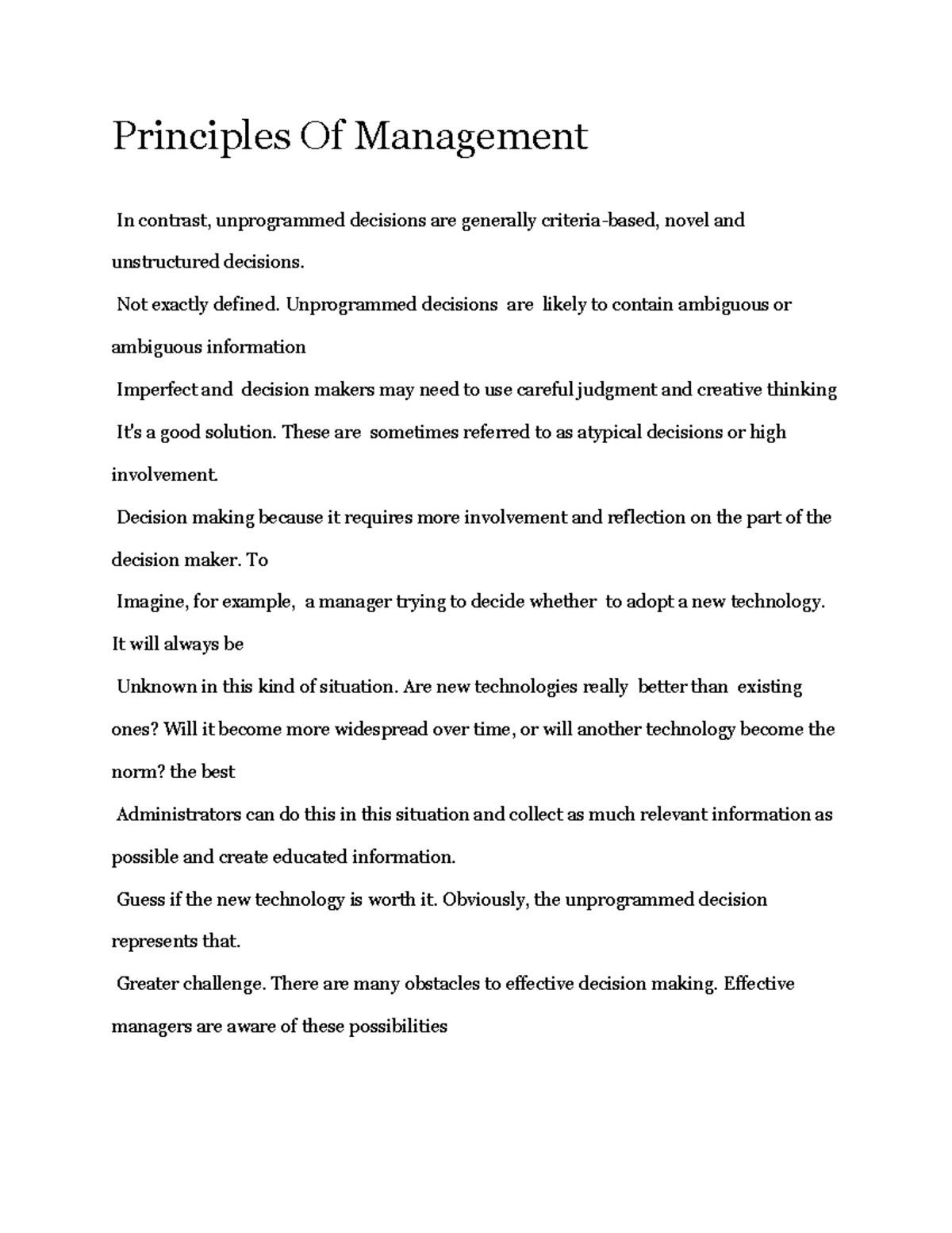 Principles Of Management 1 3 Principles Of Management In Contrast