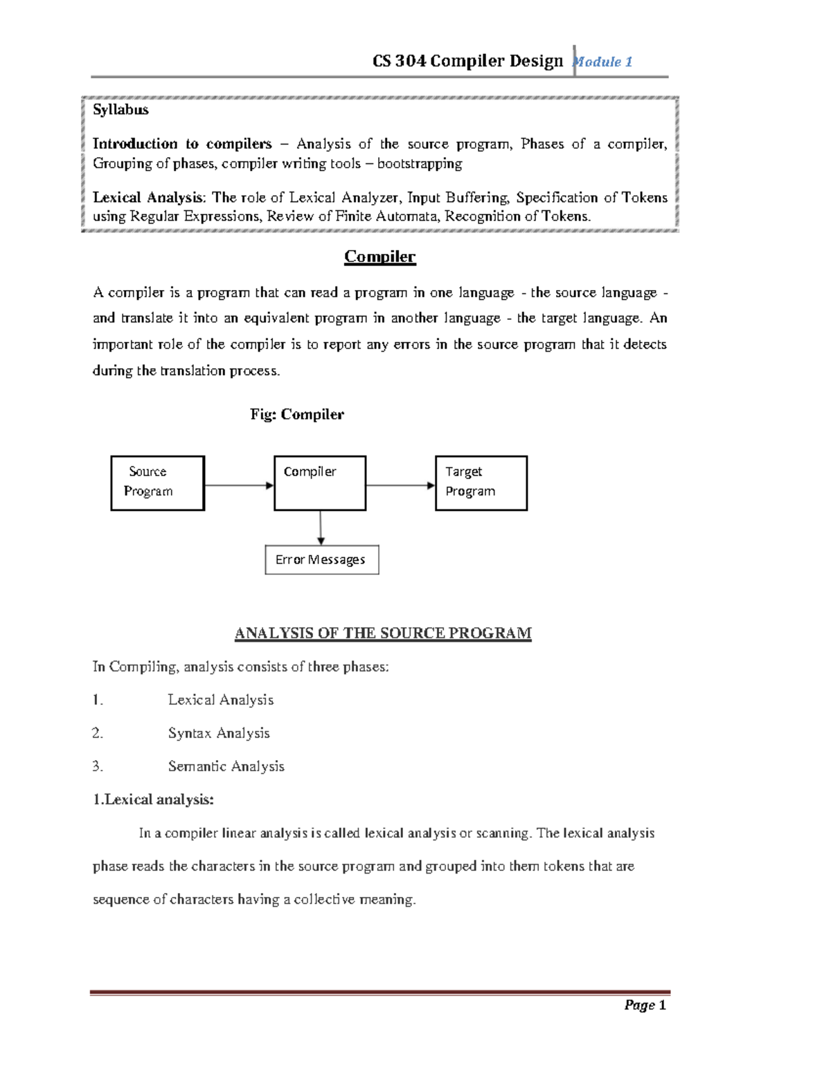 Module1 of cd notes for studying in detail - Syllabus Introduction to ...
