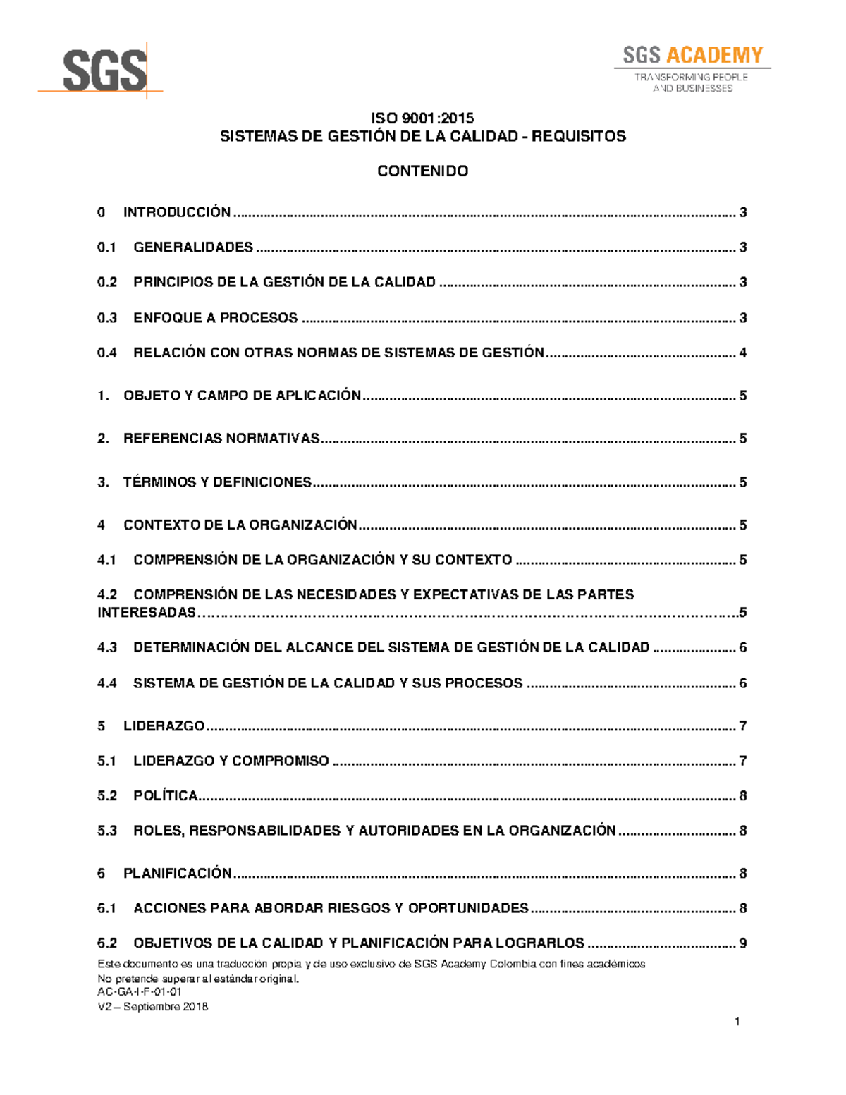 03 ISO 9001-2015 - jkhjk - Este documento es una traducción propia y de ...