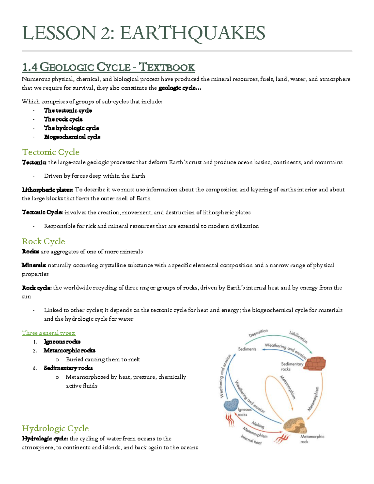 Risks and Disasters - Lesson 2 - LESSON 2: EARTHQUAKES 1. 4 GEOLOGIC ...