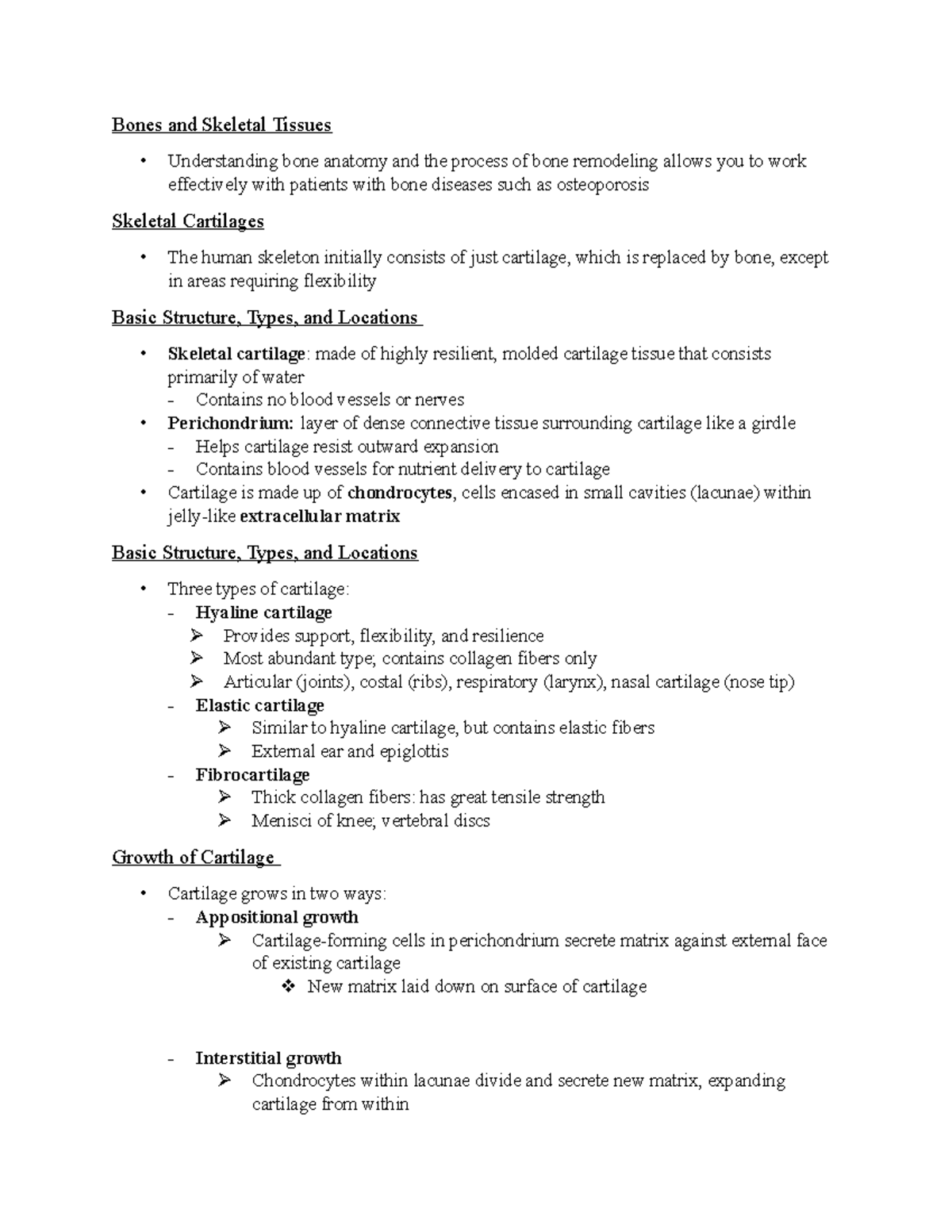 Anatomy Chapter 6 - Bones and Skeletal Tissues Understanding bone ...