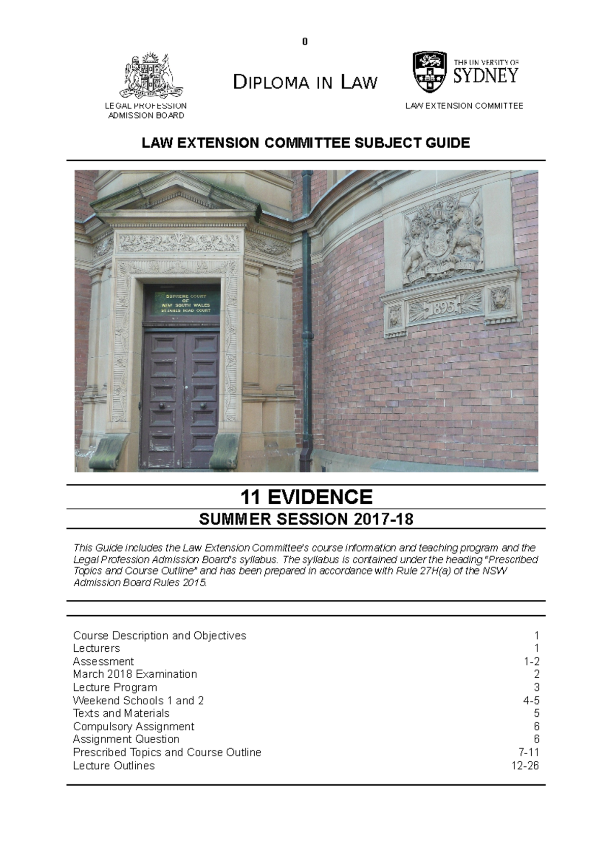 Subject Guide 2017-2018 - DIPLOMA IN LAW LEGAL PROFESSION ADMISSION ...