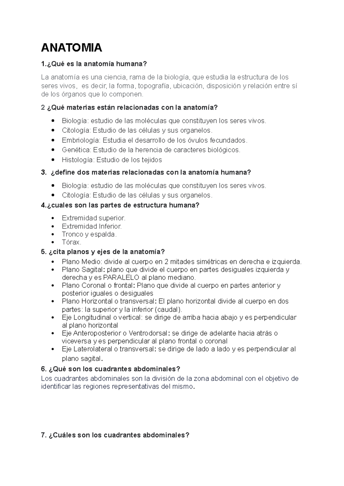 Anatomia grupo 1 - lo basico - ANATOMIA 1.¿Qué es la anatomía humana ...