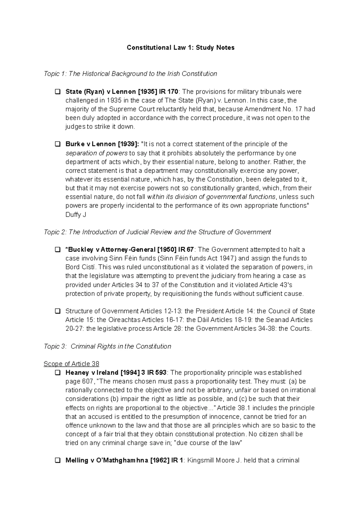 Constitutional Law Exam Notes - Constitutional Law Exam Preparation ...