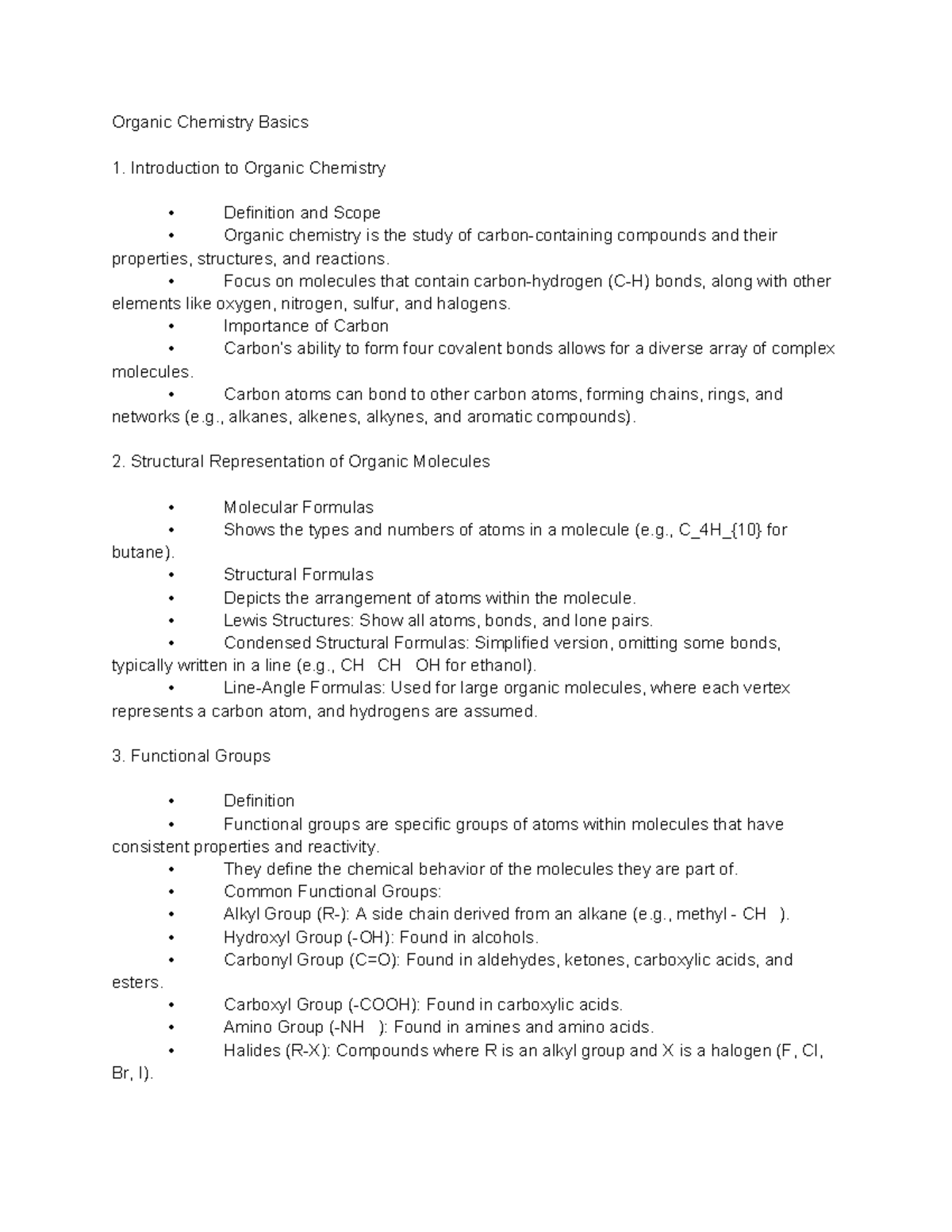 ORGANIC CHEMISTRY - Organic Chemistry Basics Introduction to Organic ...