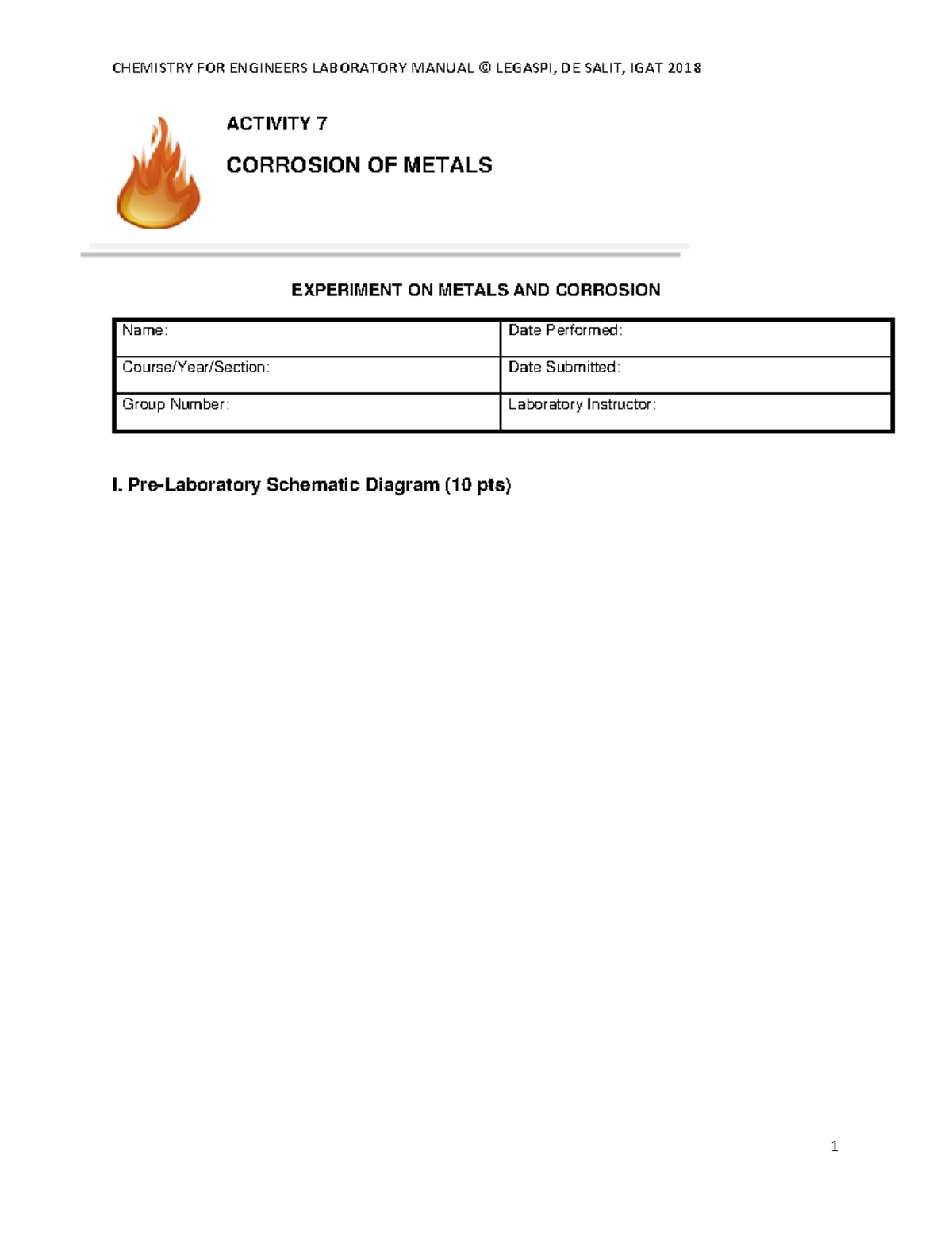 Worksheet-Corrosion of Metals - CHEMISTRY FOR ENGINEERS LABORATORY ...