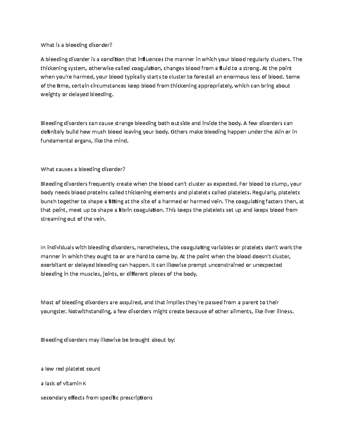 Bleeding disorder - it is lecture notes - What is a bleeding disorder ...