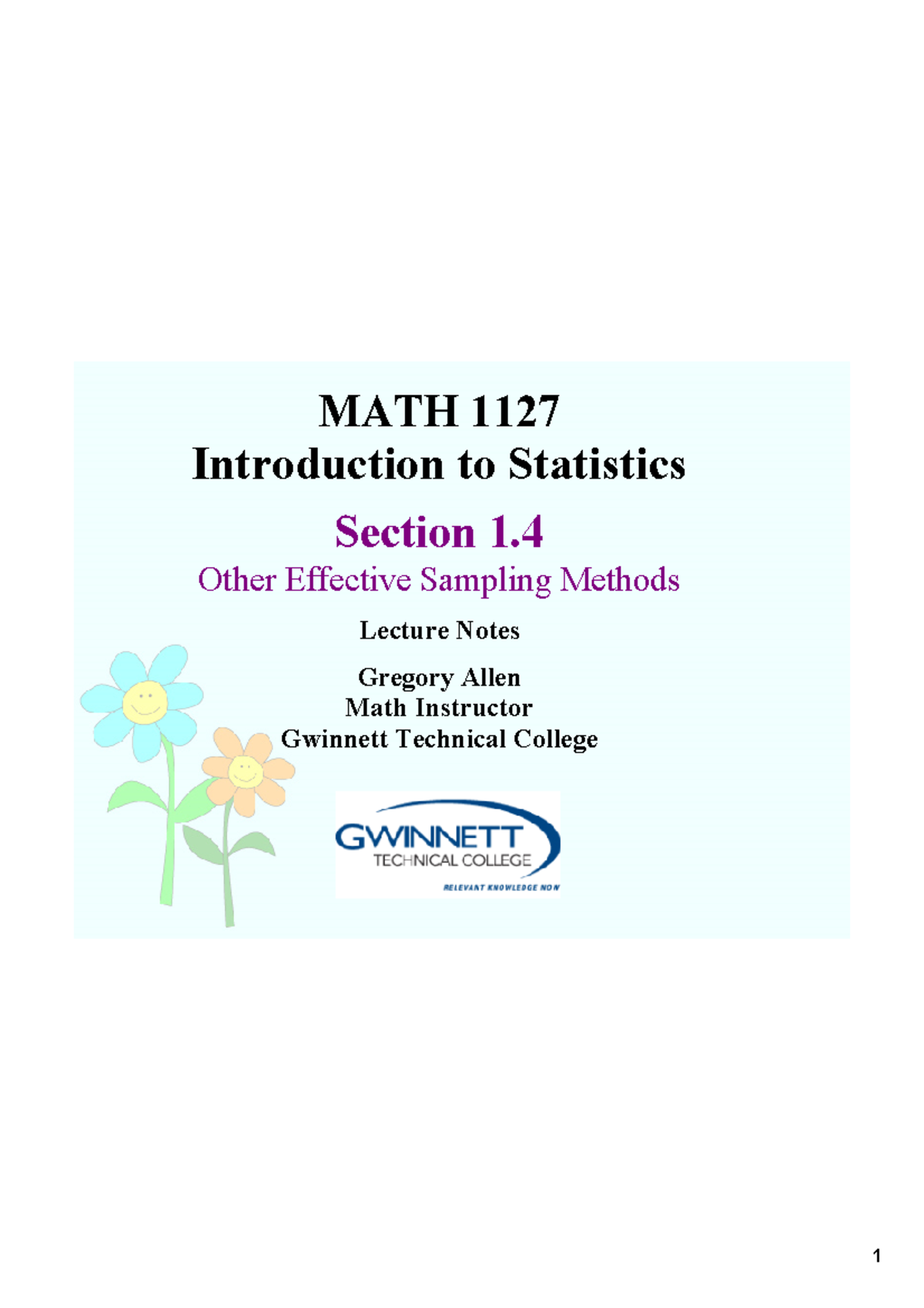 Math1127 lecture ch. 1.4 other effective sampling methods - completed ...