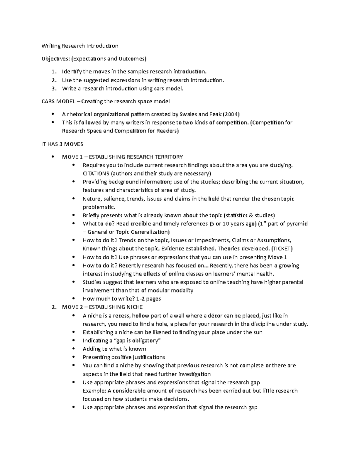CRIM 7 - Introduction - Writing Research Introduction Objectives ...