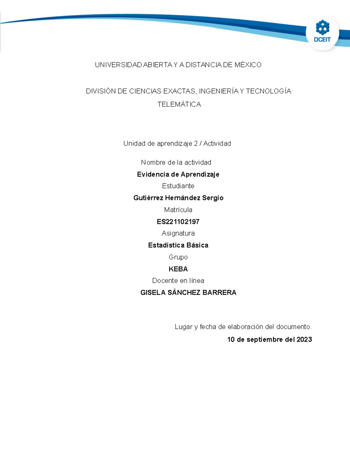 EBA EA A1 SEGH - ACTIVIDADES - UNIVERSIDAD ABIERTA Y A DISTANCIA DE ...