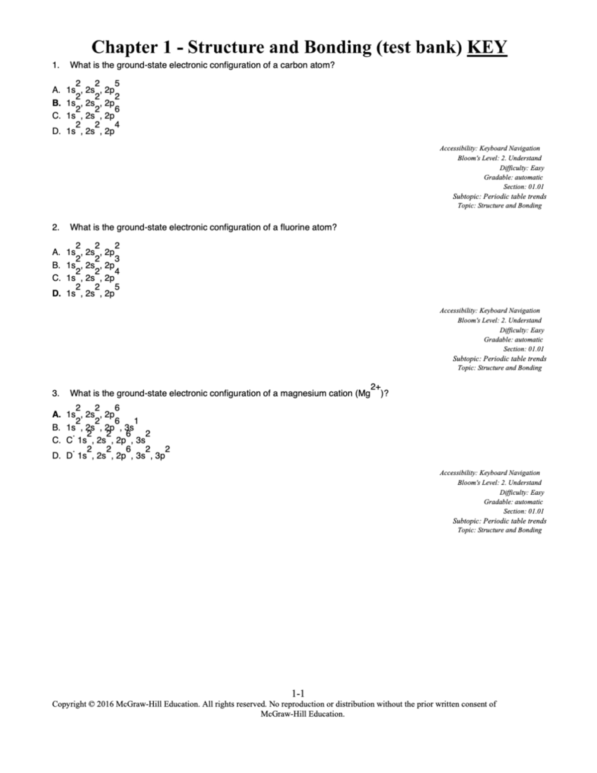 Chapter 1 test bank - CHE 231 - Studocu