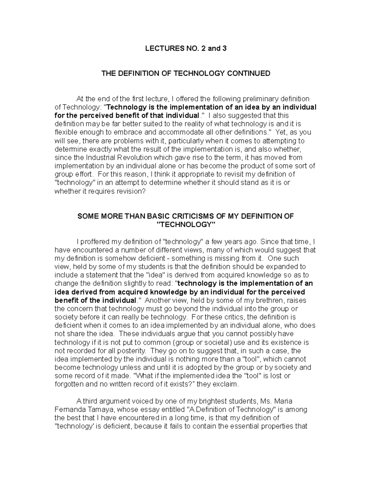 Lectures 2 and 3-1 notes - LECTURES NO. 2 and 3 THE DEFINITION OF ...