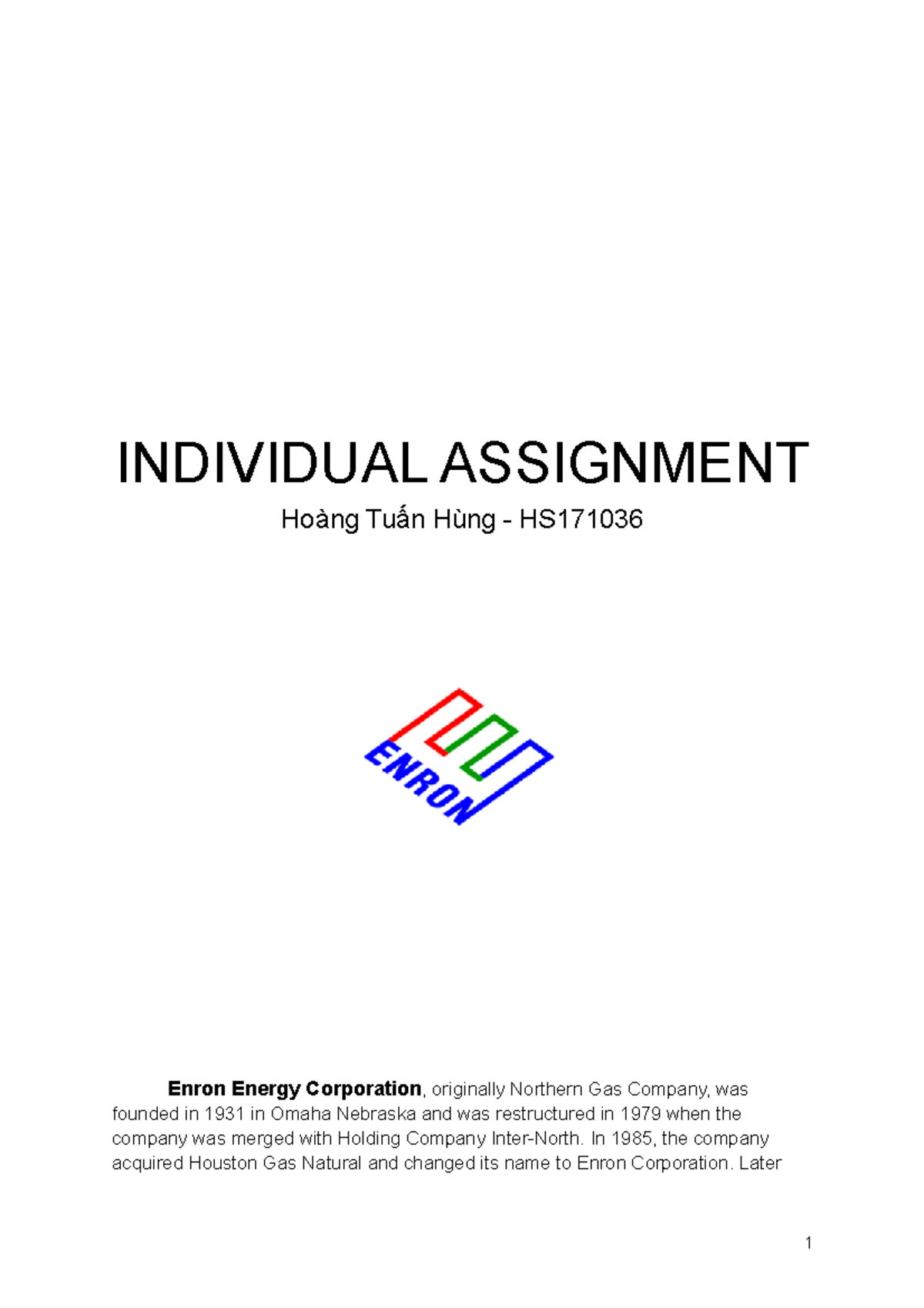 Individual Assignment MGT - INDIVIDUAL ASSIGNMENT Hoàng Tuấn Hùng - HS ...