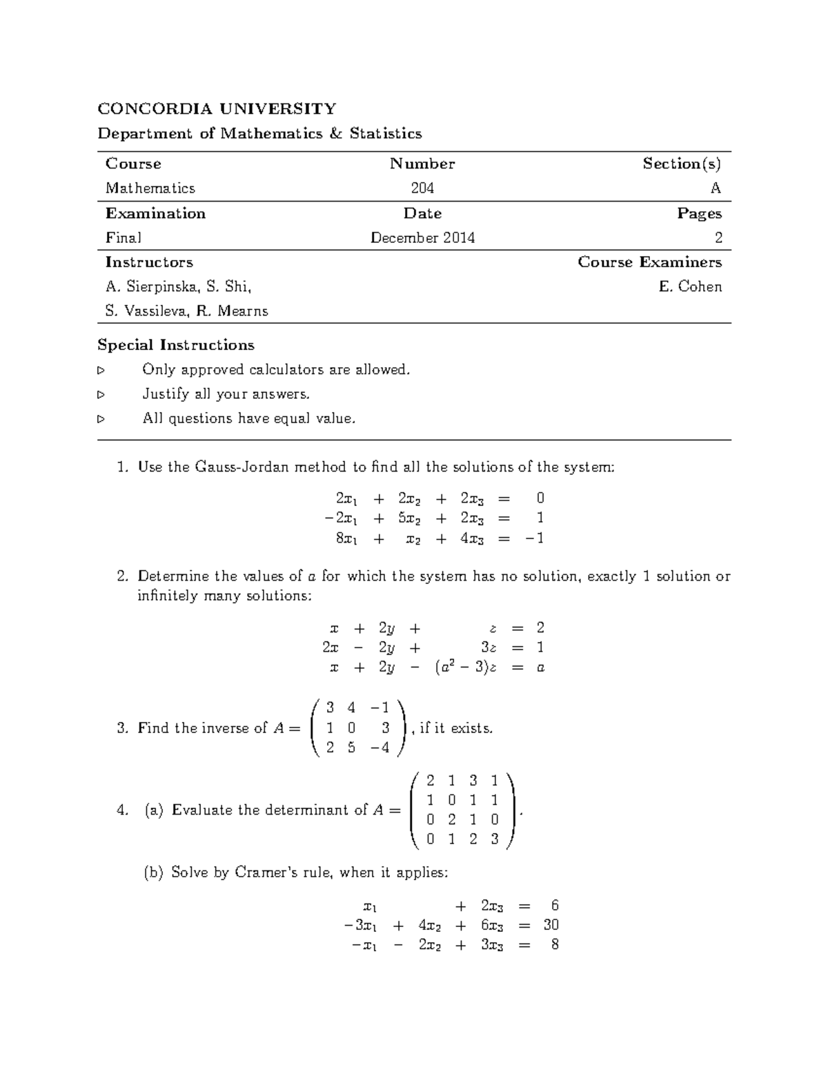 math 204 final alternate w20 - CONCORDIA UNIVERSITY Department of ...