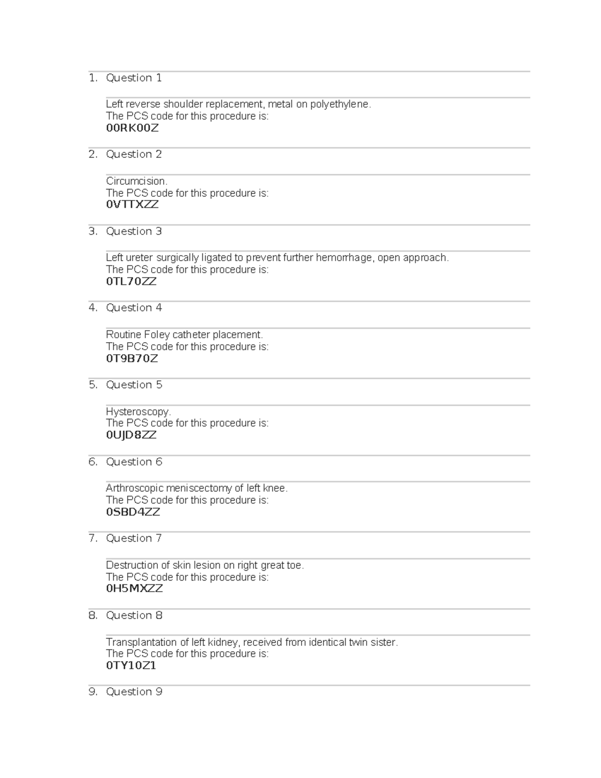 Module 4 PCS coding - Question 1 Left reverse shoulder replacement ...