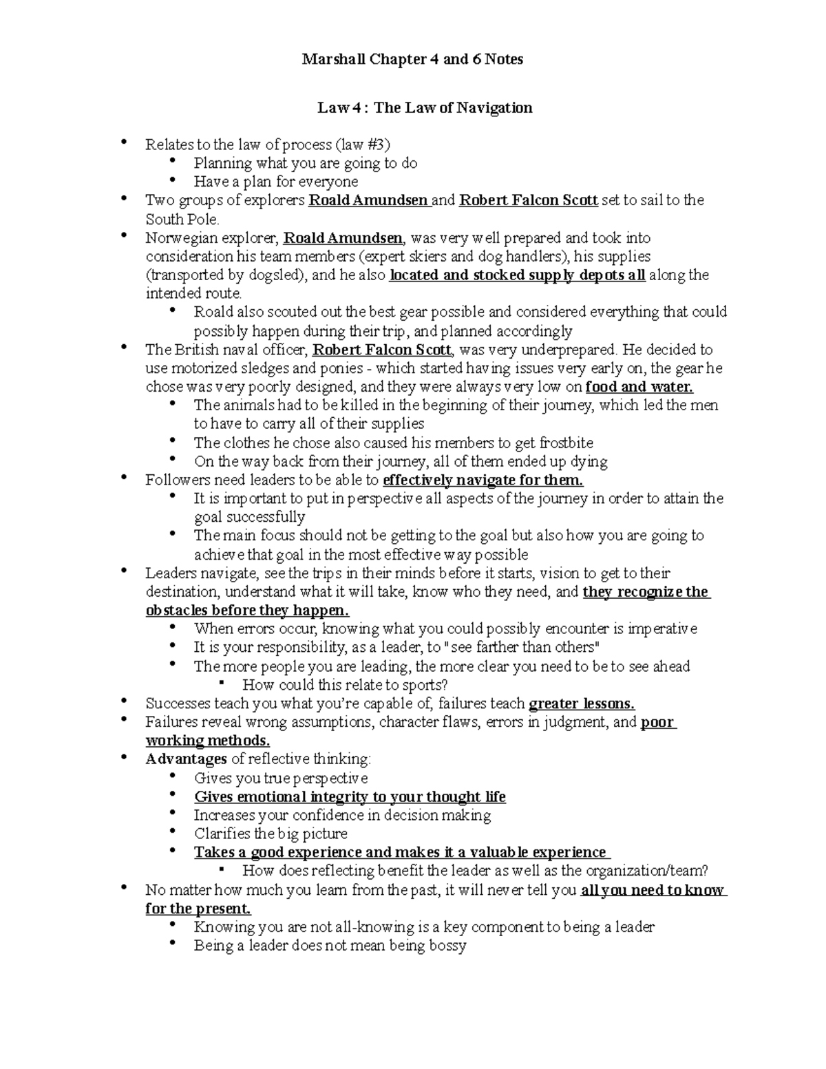 Marshall Chapter 4 and 6 Notes - Marshall Chapter 4 and 6 Notes Law 4 ...