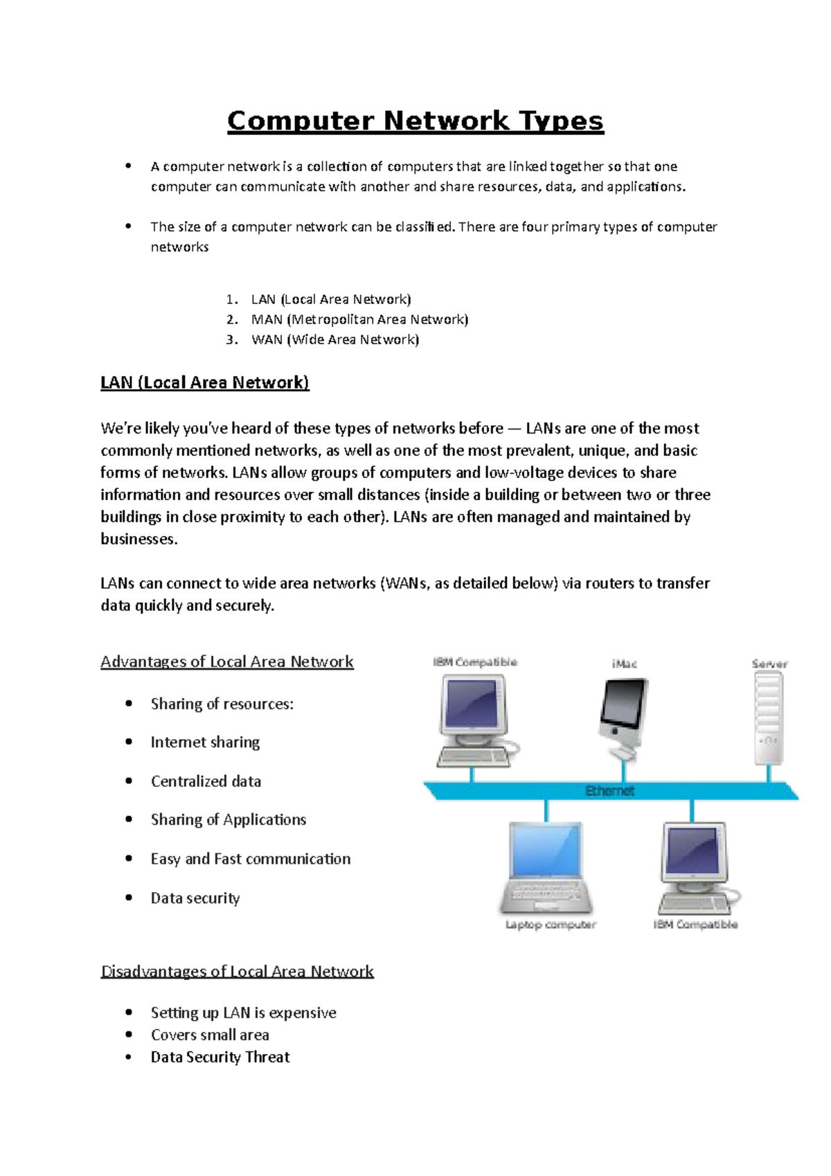 Computer - Computing - Computer Network Types A computer network is a ...