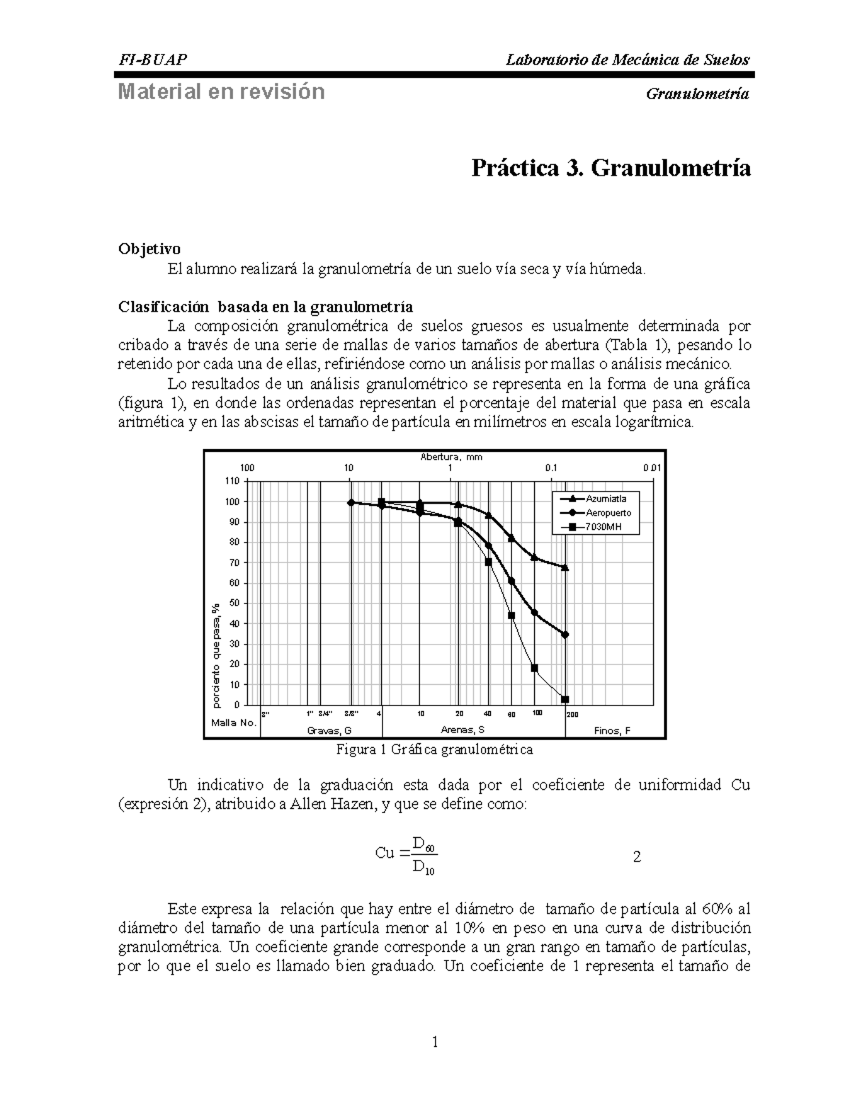 Granulometría - PRACTICA DE LABORATORIO - Material en revisión ...