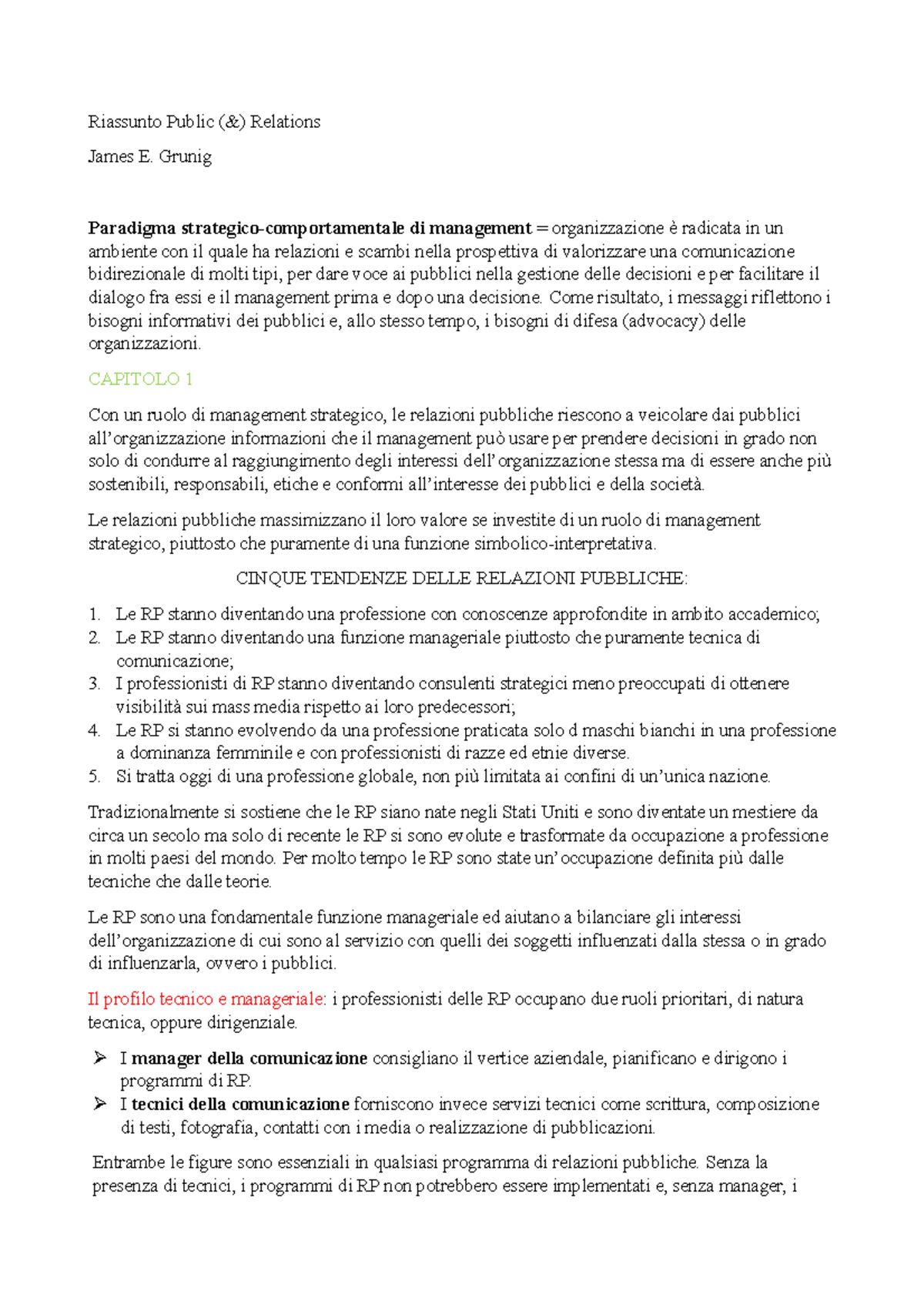 Public (&) Relations - Riassunto Public (&) Relations James E. Grunig ...