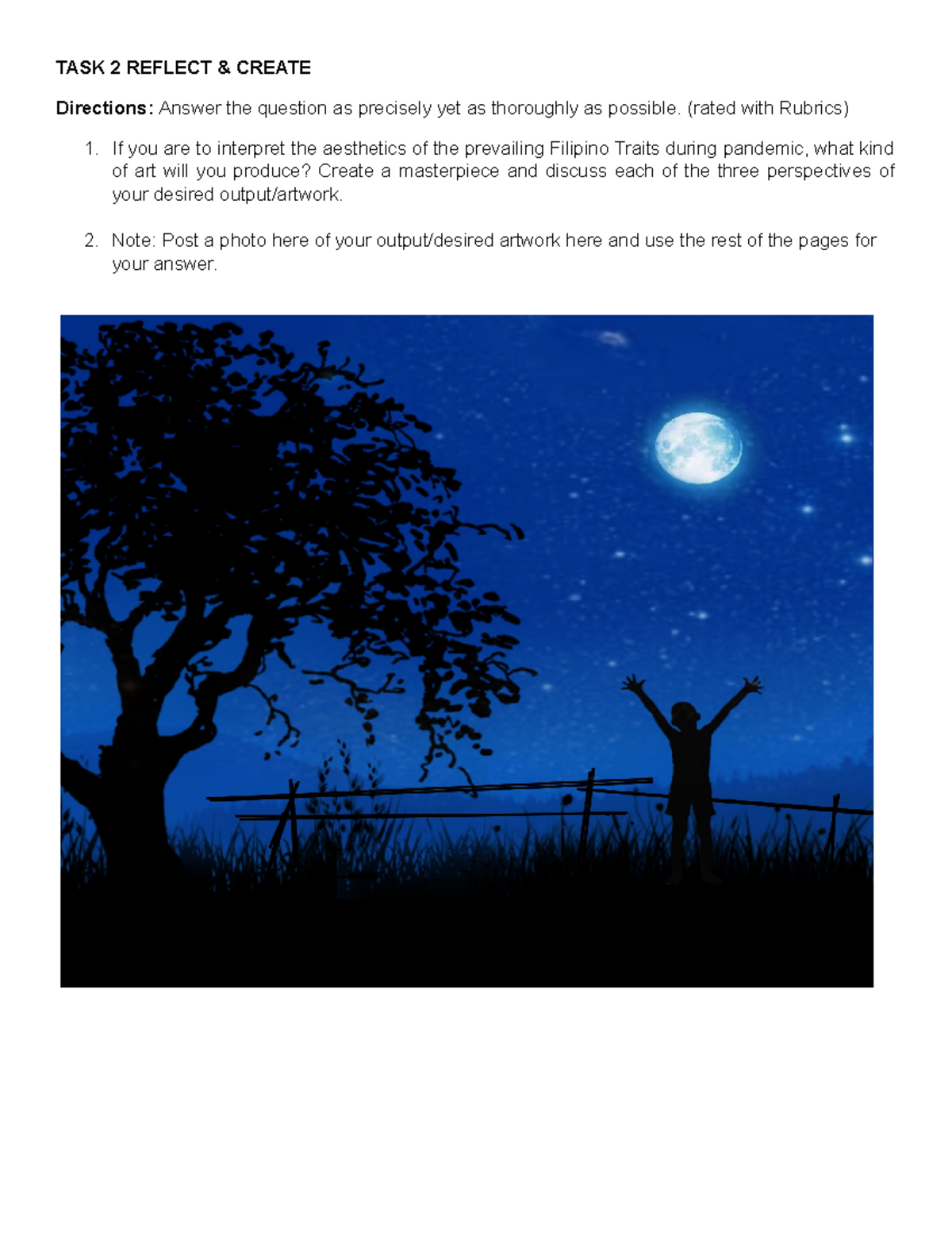 TASK 2 Reflect - Activity that is related to art. - TASK 2 REFLECT ...