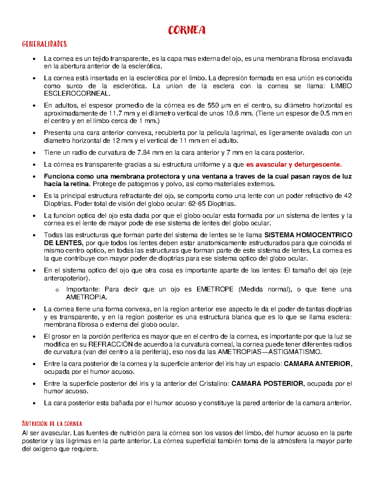 Cornea - CORNEA GENERALIDADES La cornea es un tejido transparente, es ...