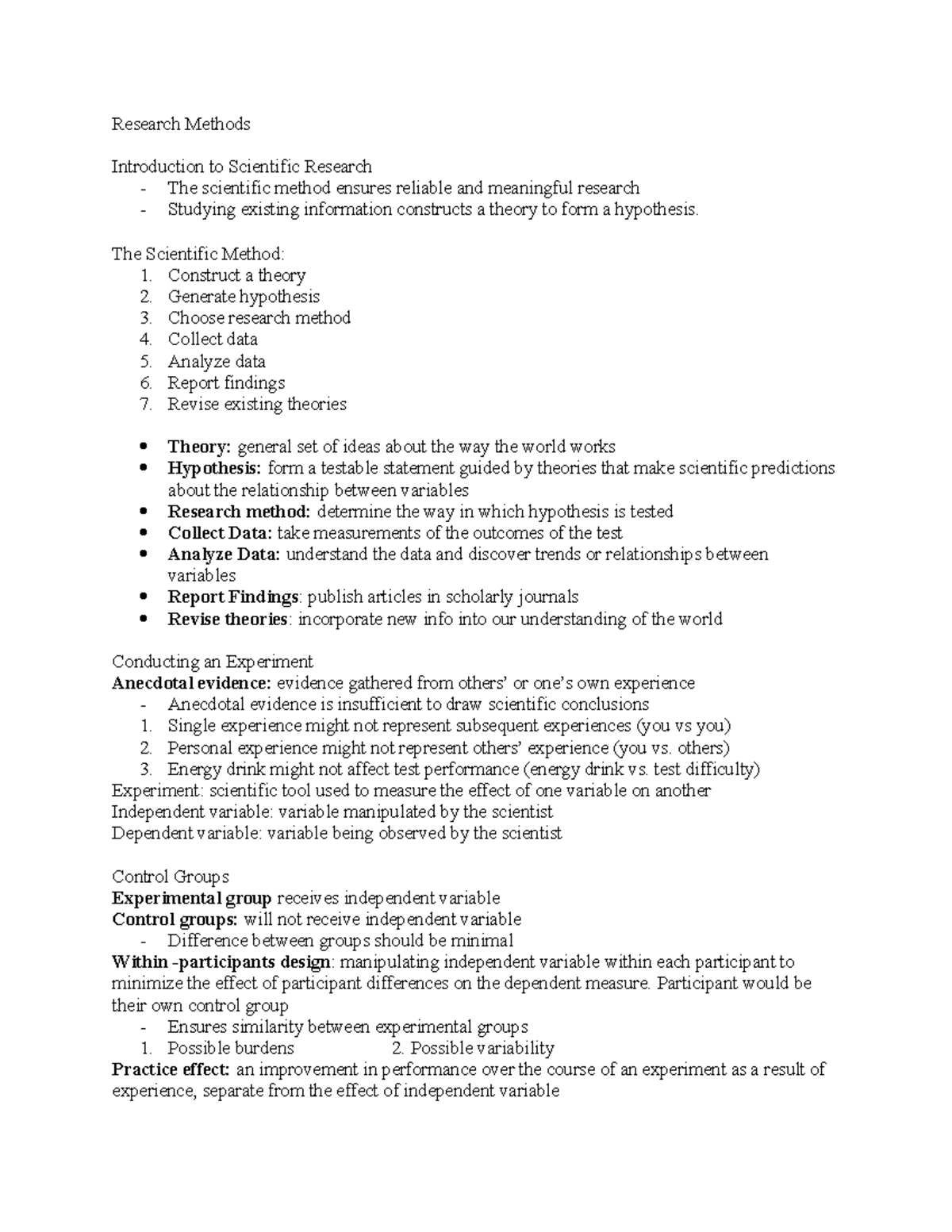 Research Methods - The first lecture - Research Methods Introduction to ...