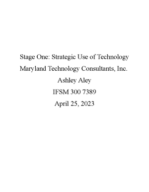 IFSM 300 Stage 1 - IFSM 300 - UMGC - Studocu