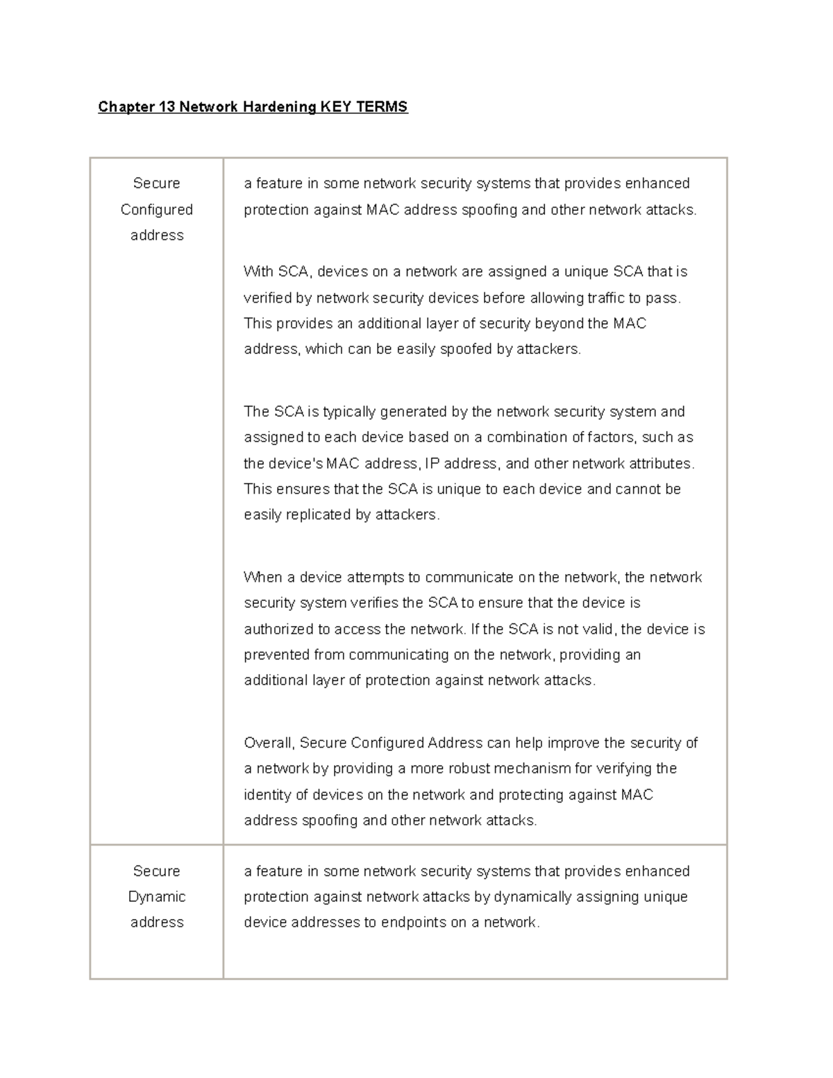 Chapter 13 Network Hardening KEY Terms - With SCA, devices on a network ...