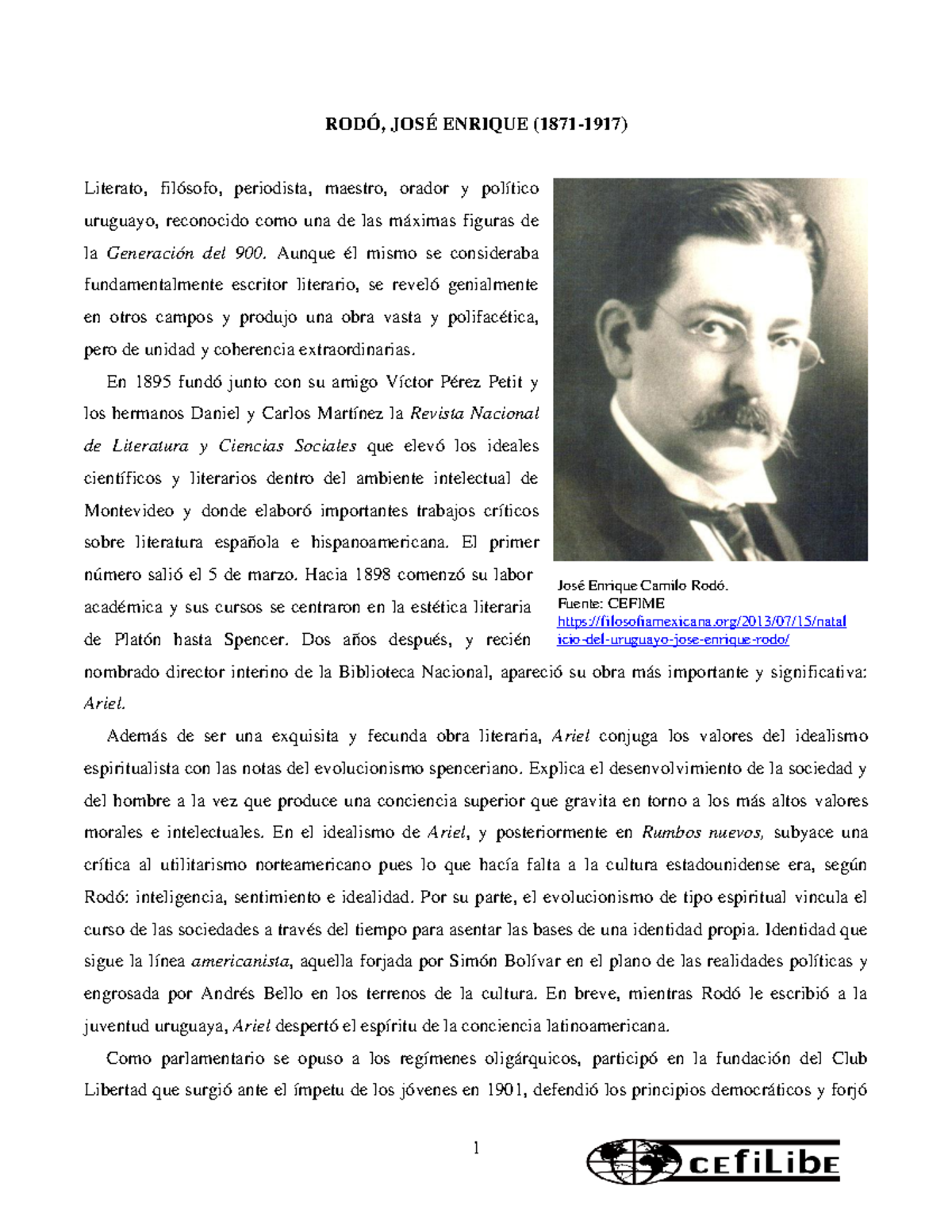 J E Rodo - ARIEL RODO - 1 RODÓ, JOSÉ ENRIQUE (1871-1917) Literato ...