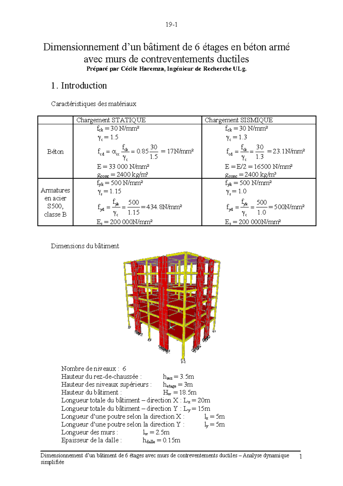 Dimensionnement d'un batiment r+6 - Dimensionnement d’un bâtiment de 6 ...