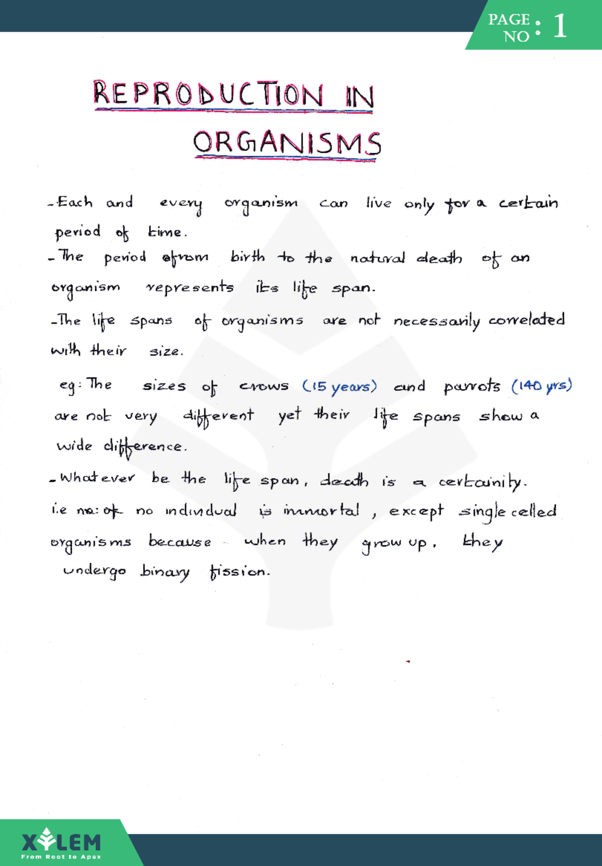 Reproduction in Organisms - Biology - Studocu