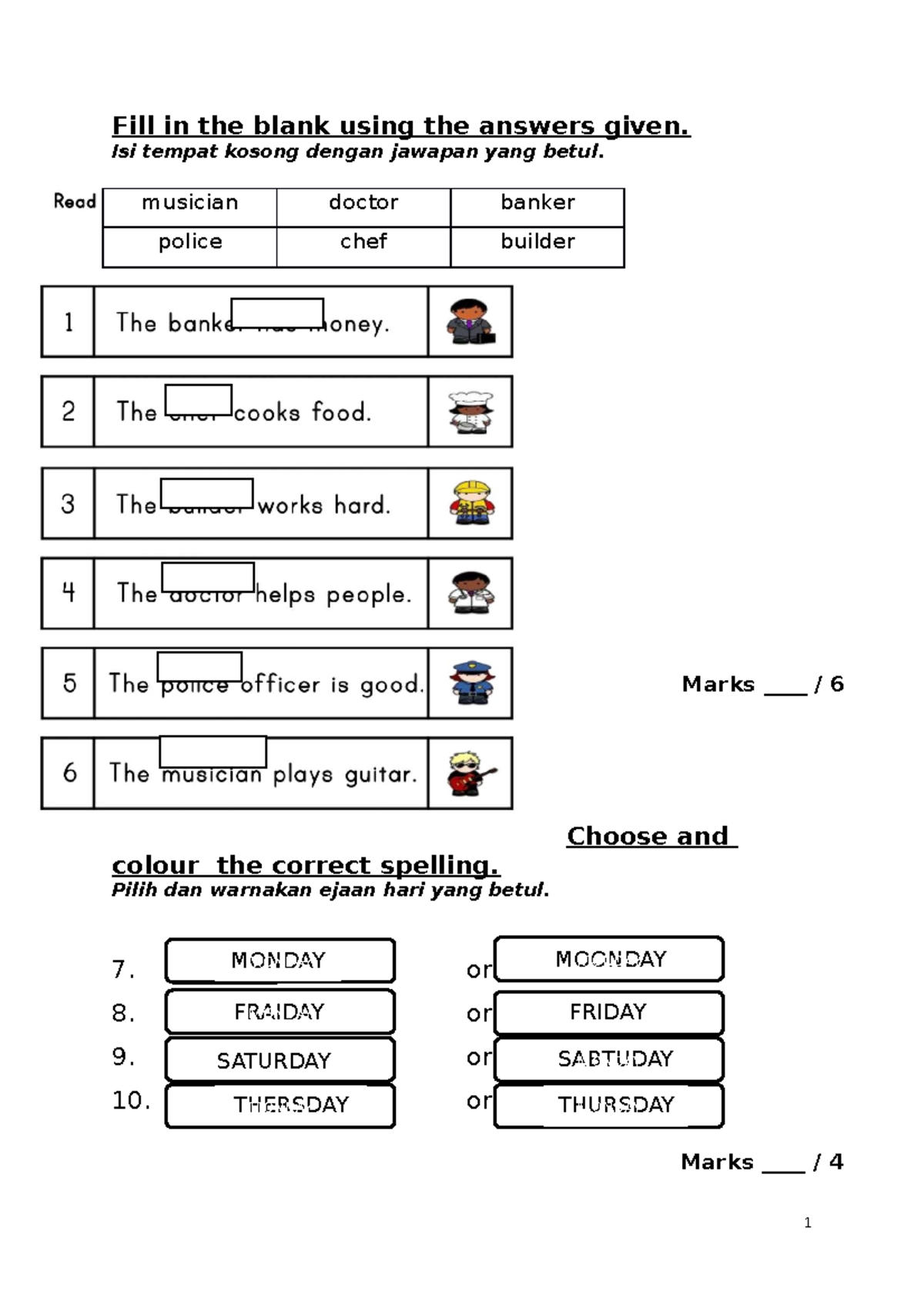 EFC PK1 PK3 2022 1 - Soalan ppki - Fill in the blank using the answers ...