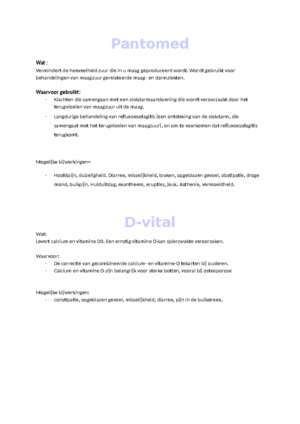 Medicatie - Pantomed Wat : Vermindert de hoeveelheid zuur die in u maag ...