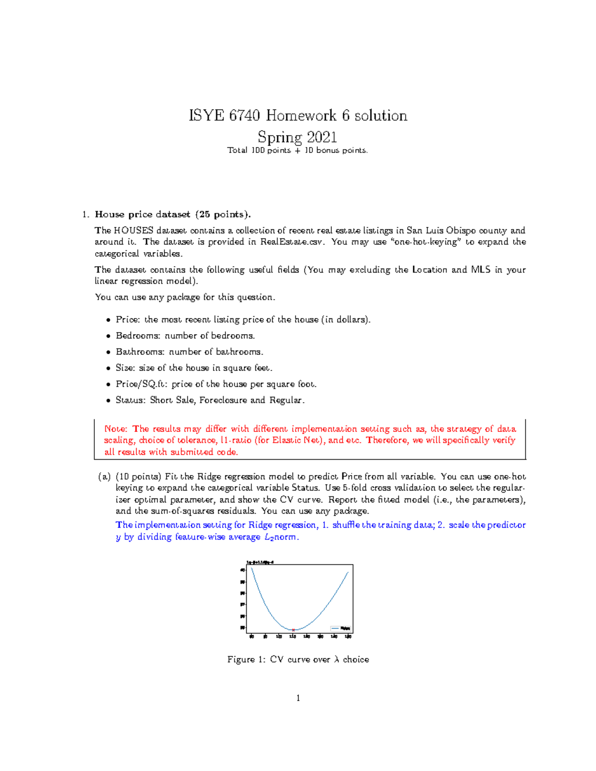 Solution homework 6 - ISYE 6740 Homework 6 solution Spring 2021 Total ...