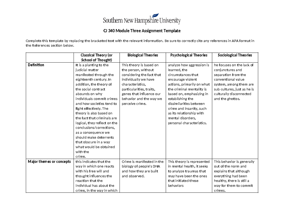 CJ 340 Module Three Assignment Template - CJ 340 Module Three ...