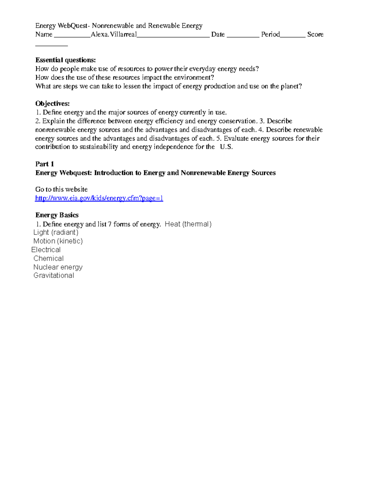 Alejandra y - energy webquest - nonrenewable Edited - Energy WebQuest ...