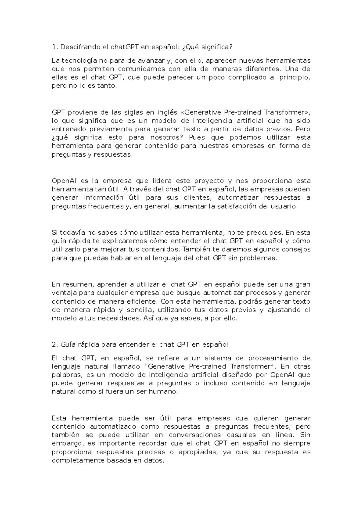 Chat GPT Definiciones - Descifrando el chatGPT en español: ¿Qué ...