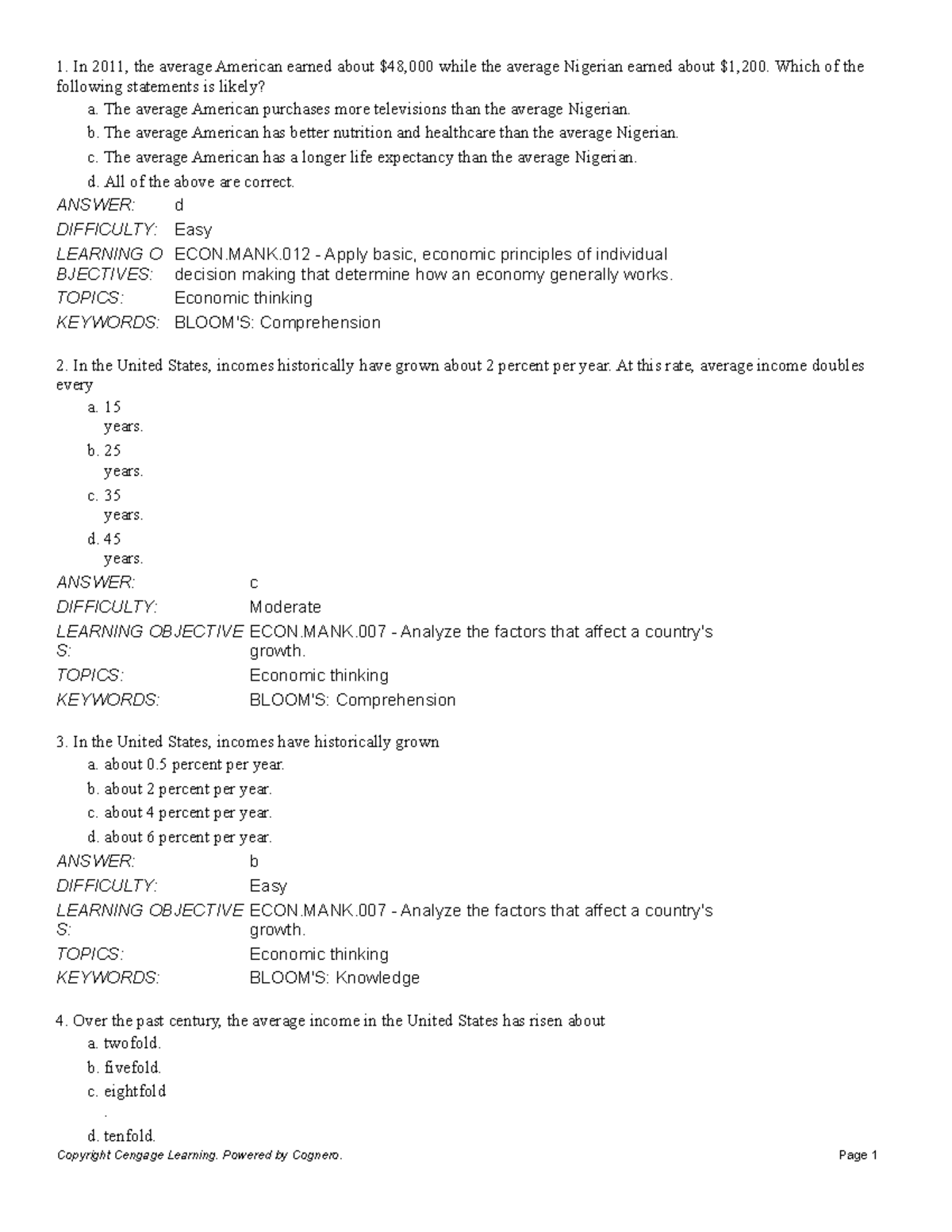 Sec 1.3 MC How the Economy as a Whole Works - In 2011, the average ...